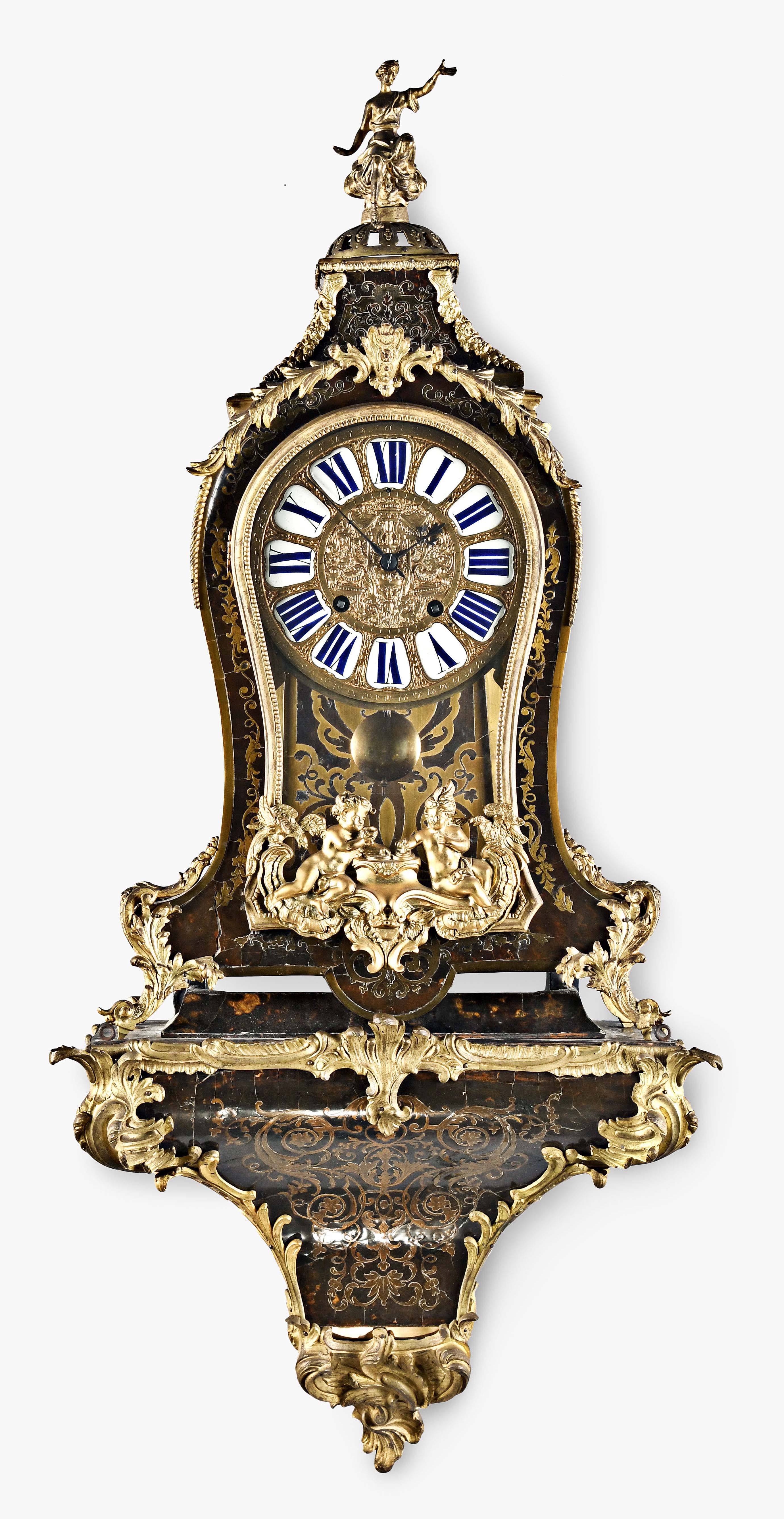 A French Louis XV Boulle work bracket clock by Andre Rousseau