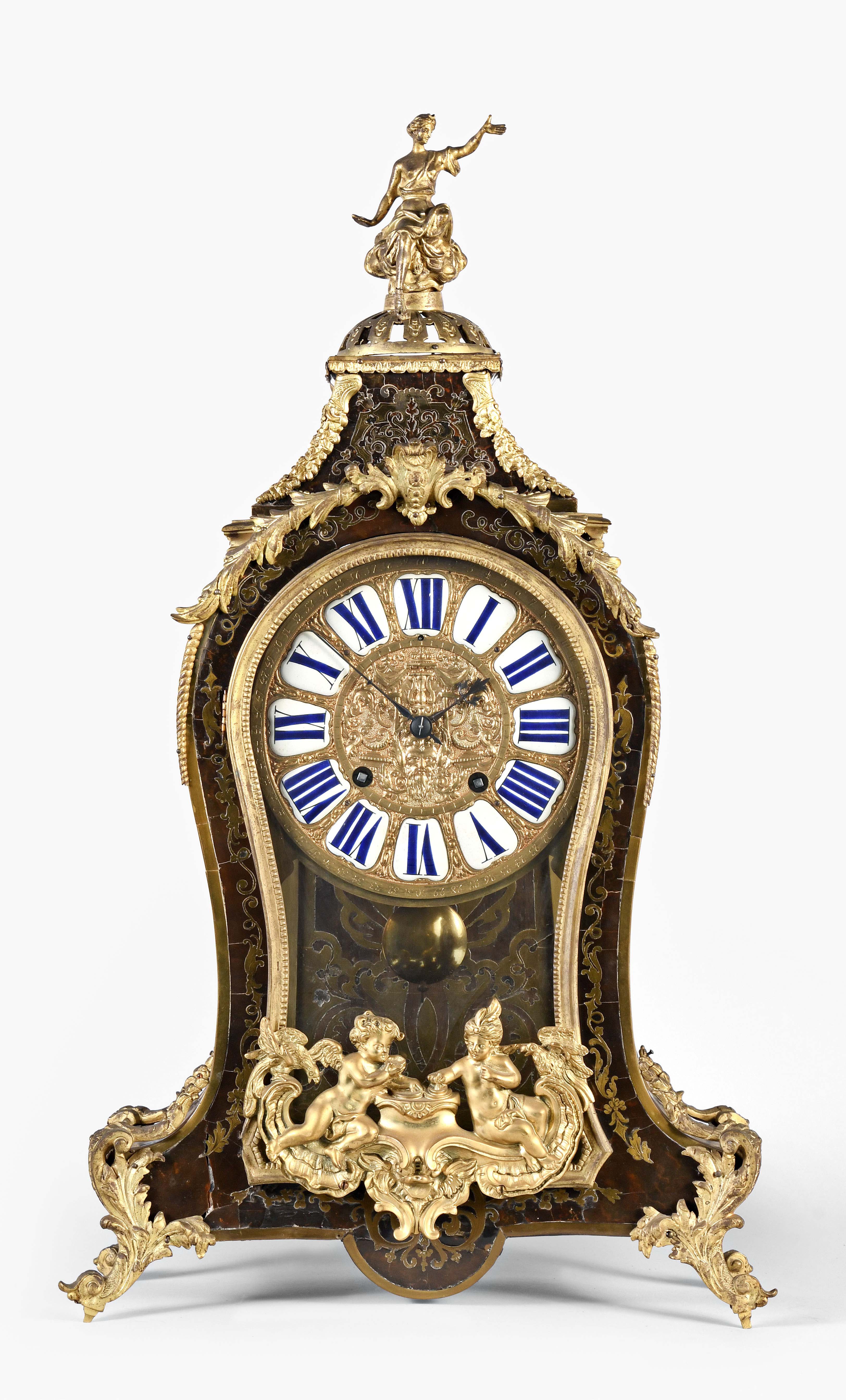 A French Louis XV Boulle work bracket clock by Andre Rousseau