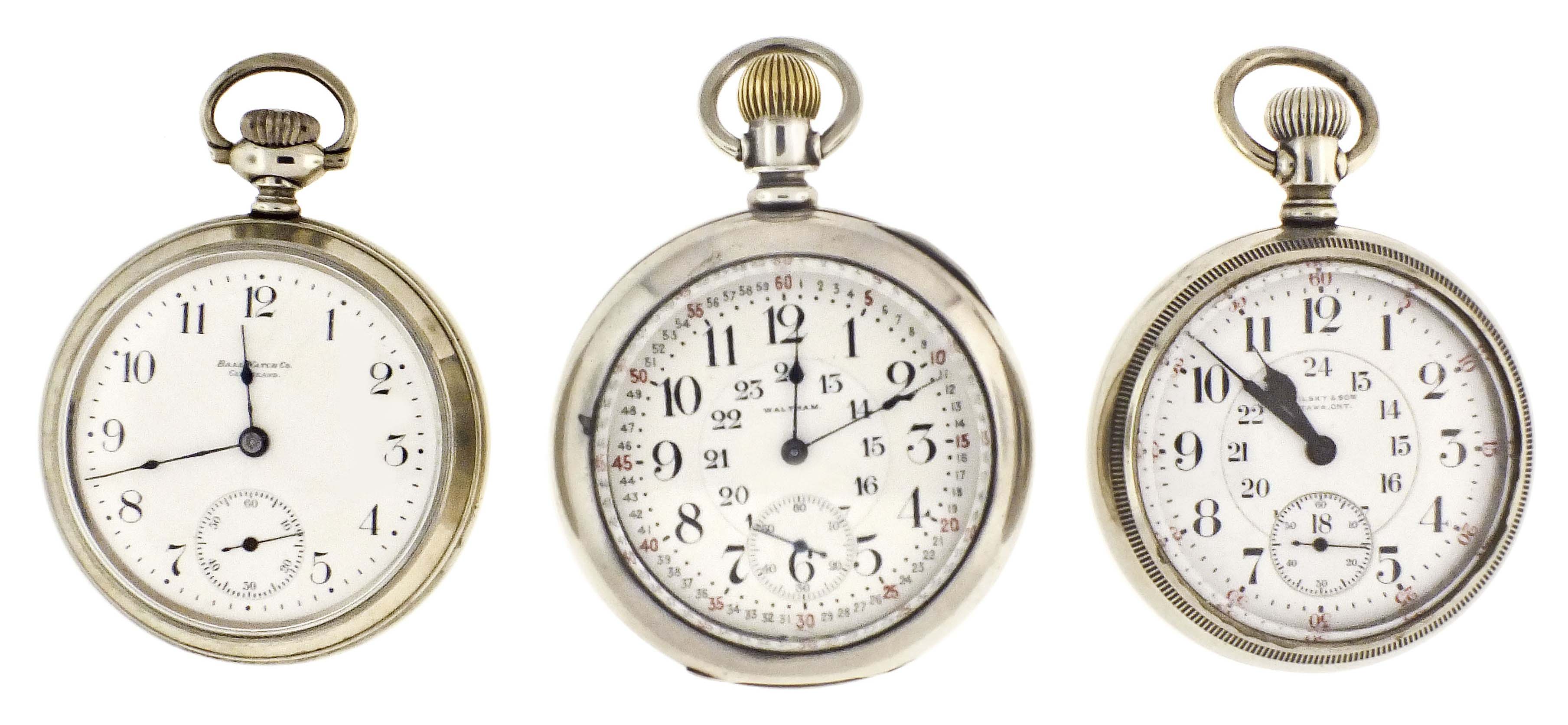A lot of three American pocket watches