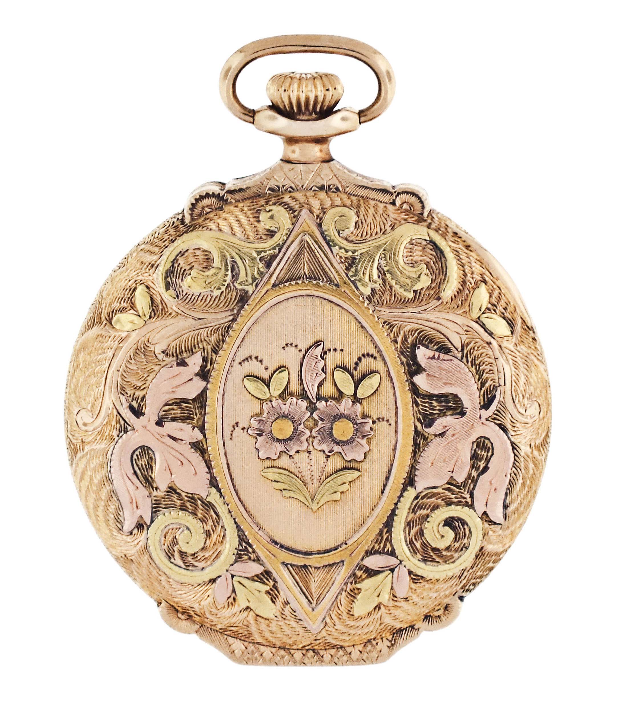 An early 20th century Longines pocket watch with very decorative three ...