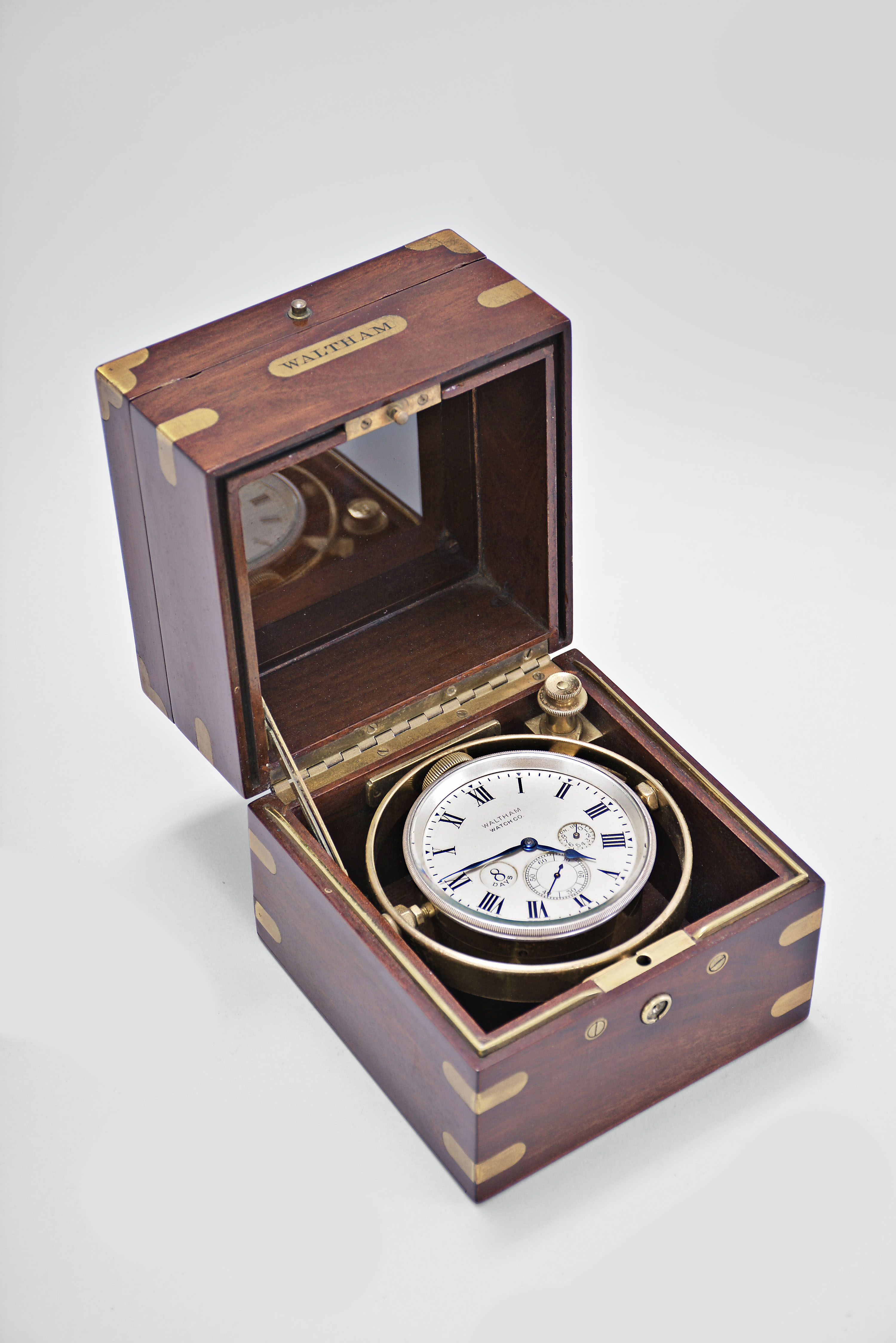 Waltham 8 day deck watch with boxes