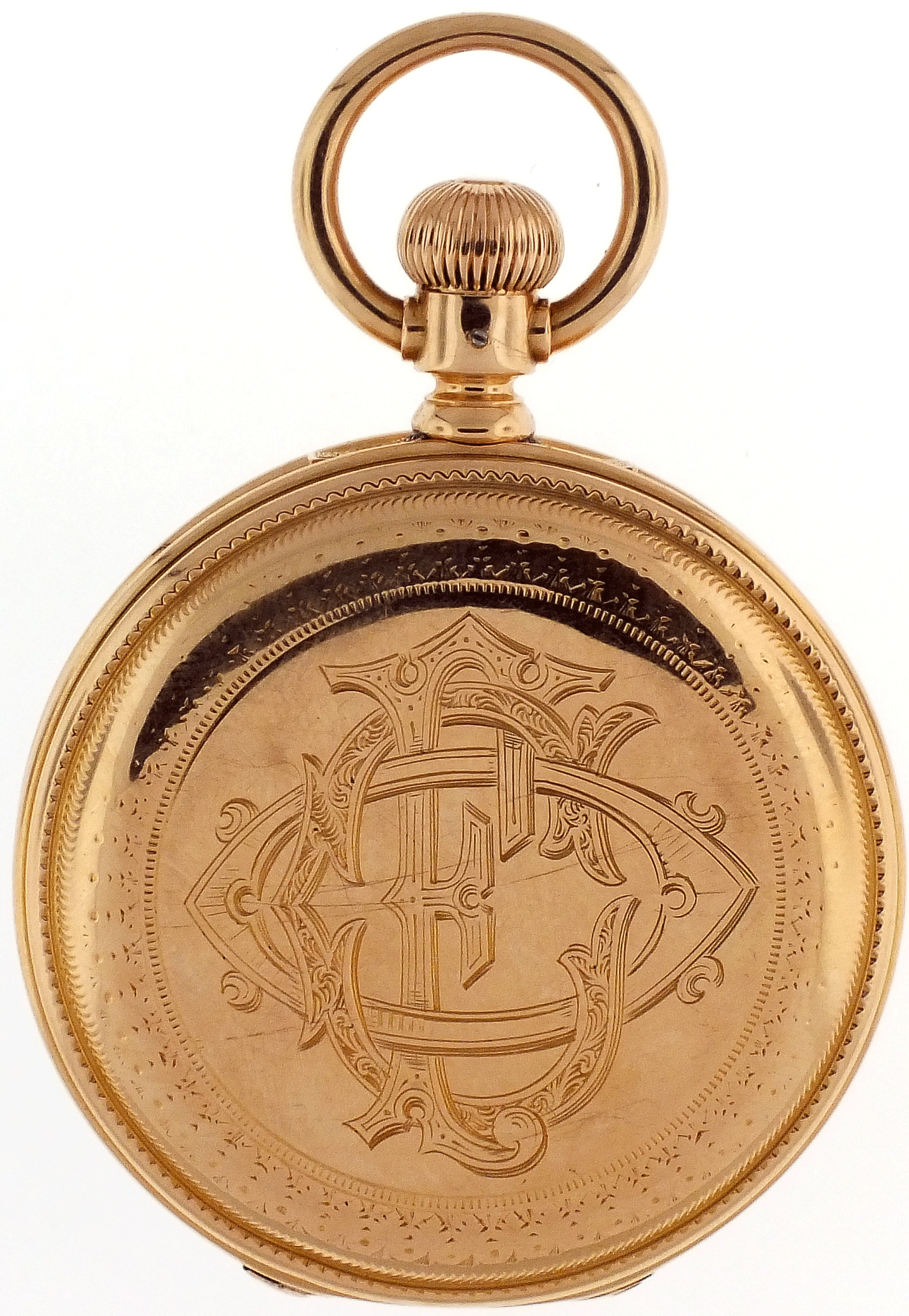 Waltham model 1872 pocket watch in an 18 karat gold case