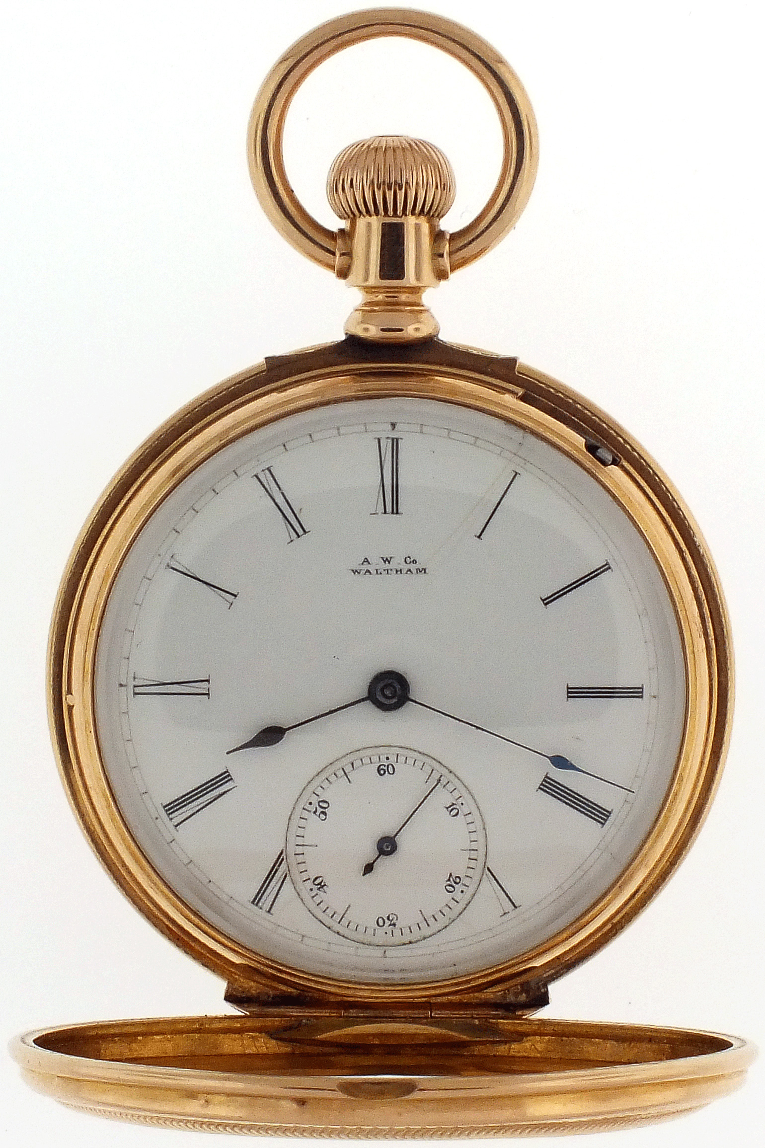 Waltham model 1872 pocket watch in an 18 karat gold case