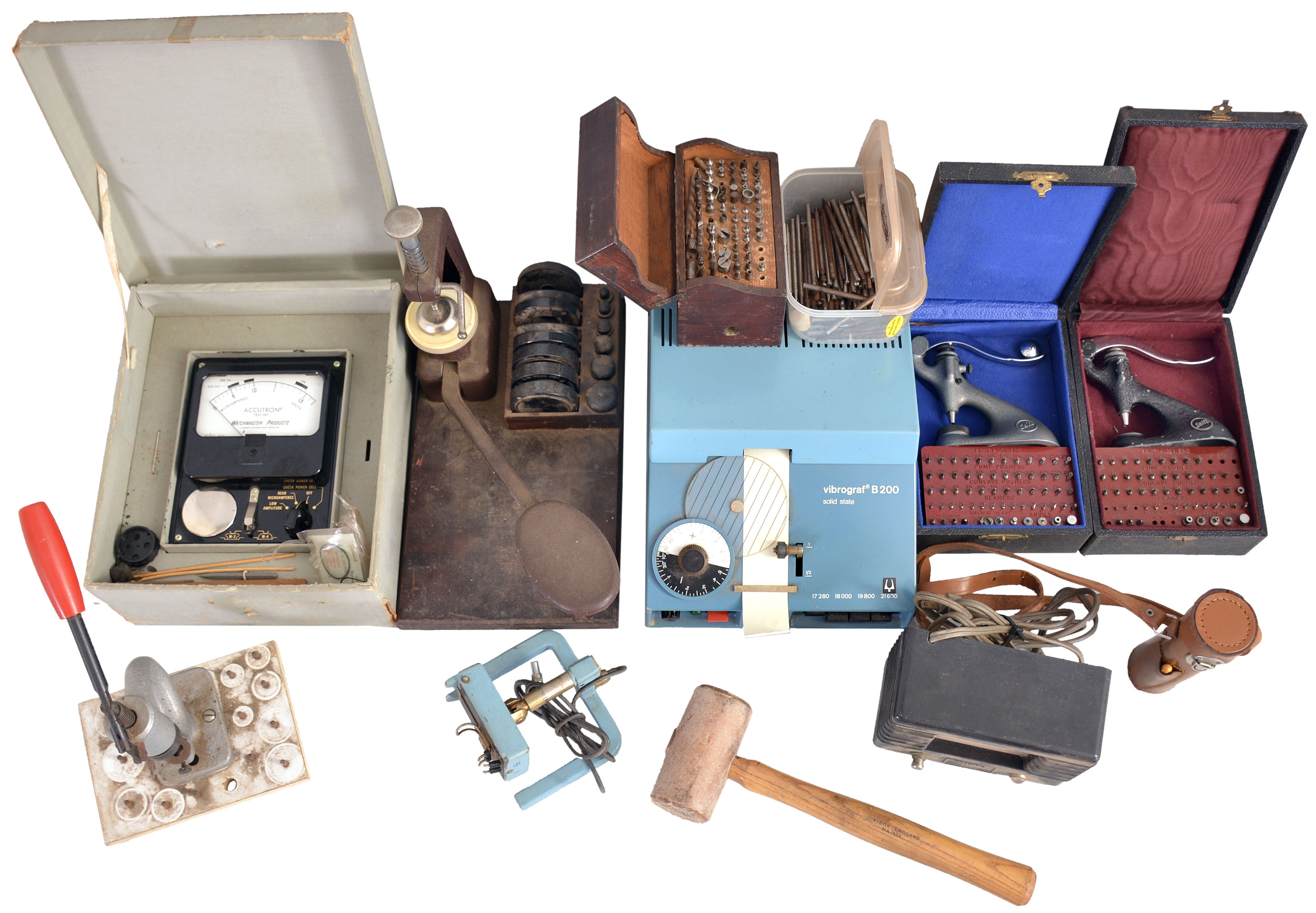 Large lot of watchmakers tools