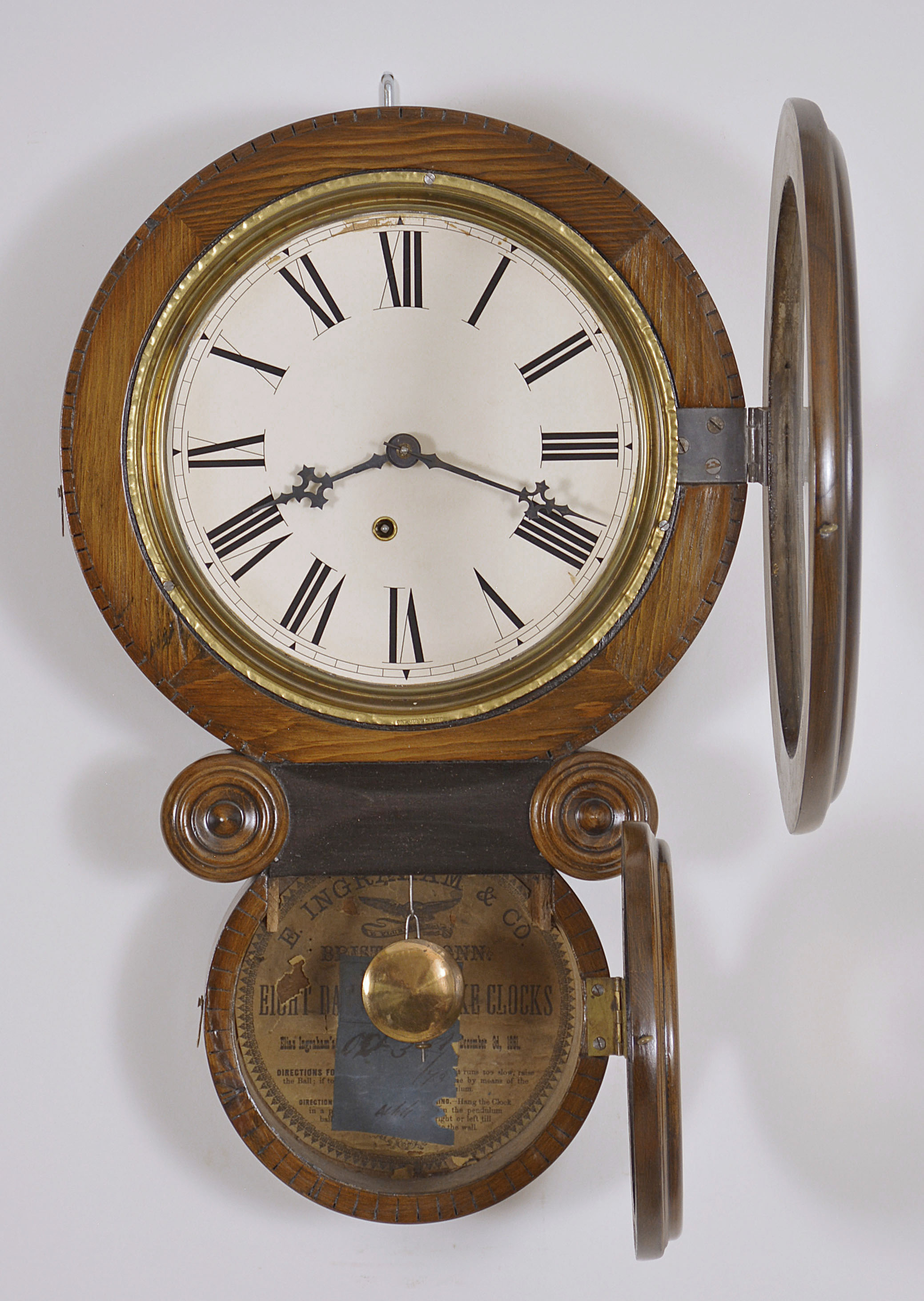 Gilbert "Octagon Drop" wall clock and E. Ingraham "Ionic" Figure Eight ...