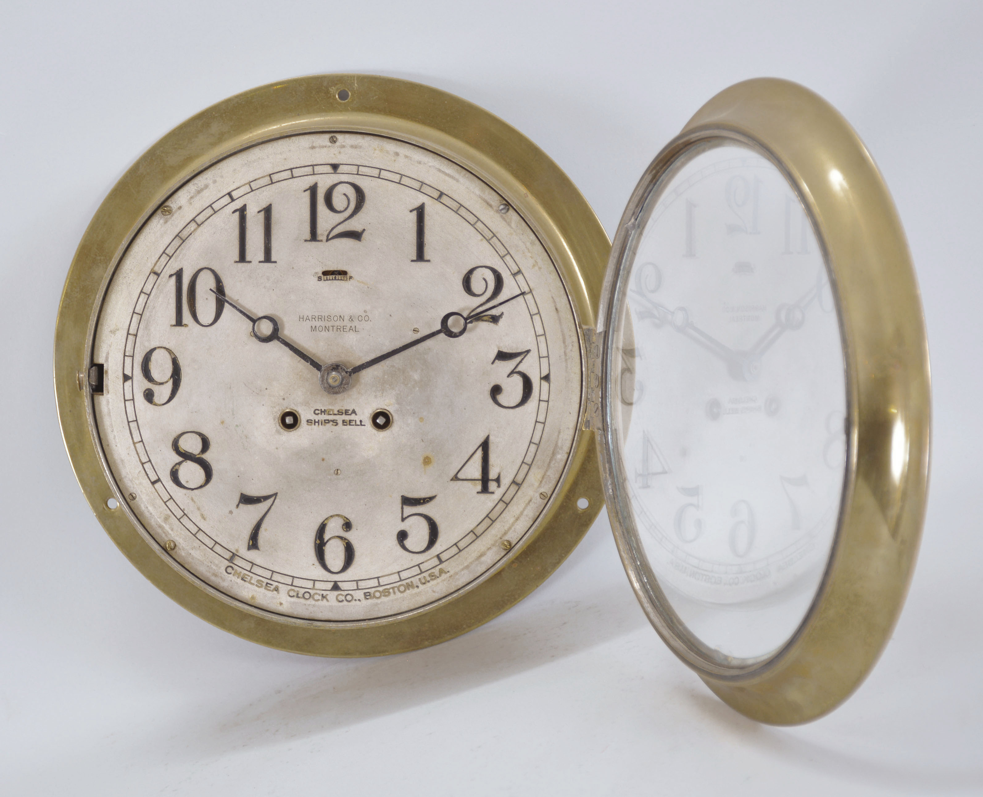 Chelsea time and ship strike marine clock with silvered dial with 7 ...