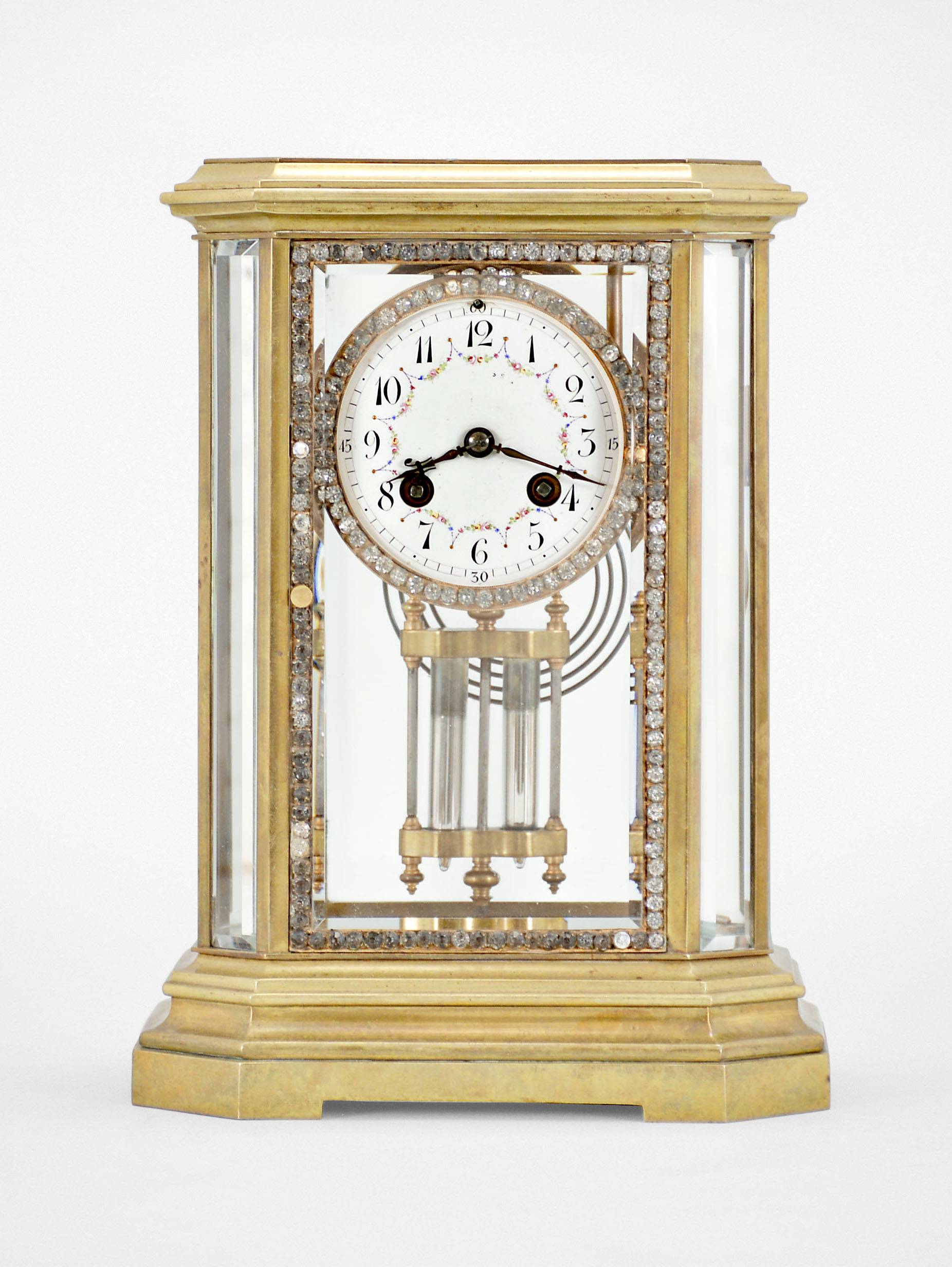 French crystal regulator with eight glasses and canted corners