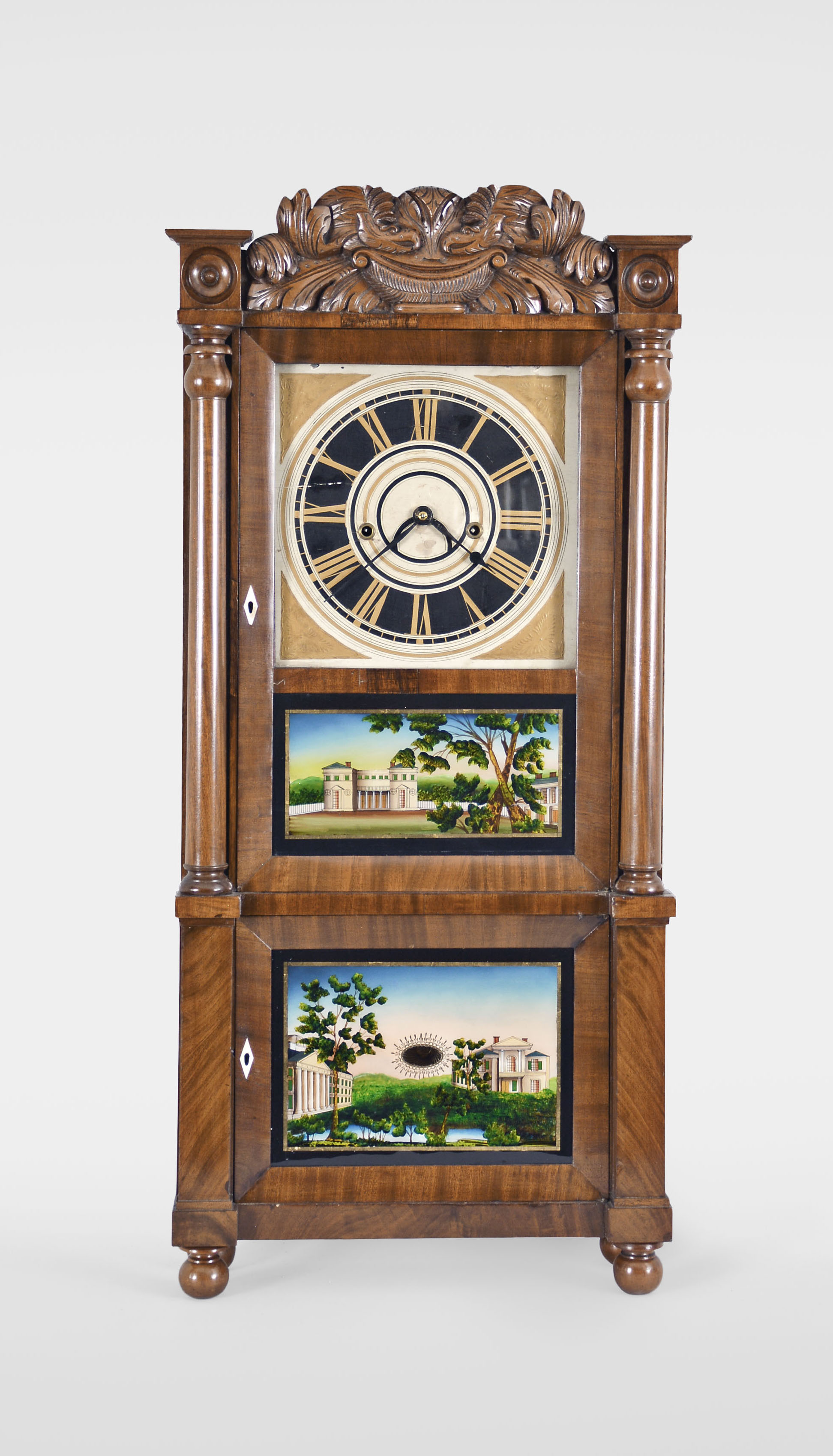 C. & N. Jerome, double decker shelf clock.