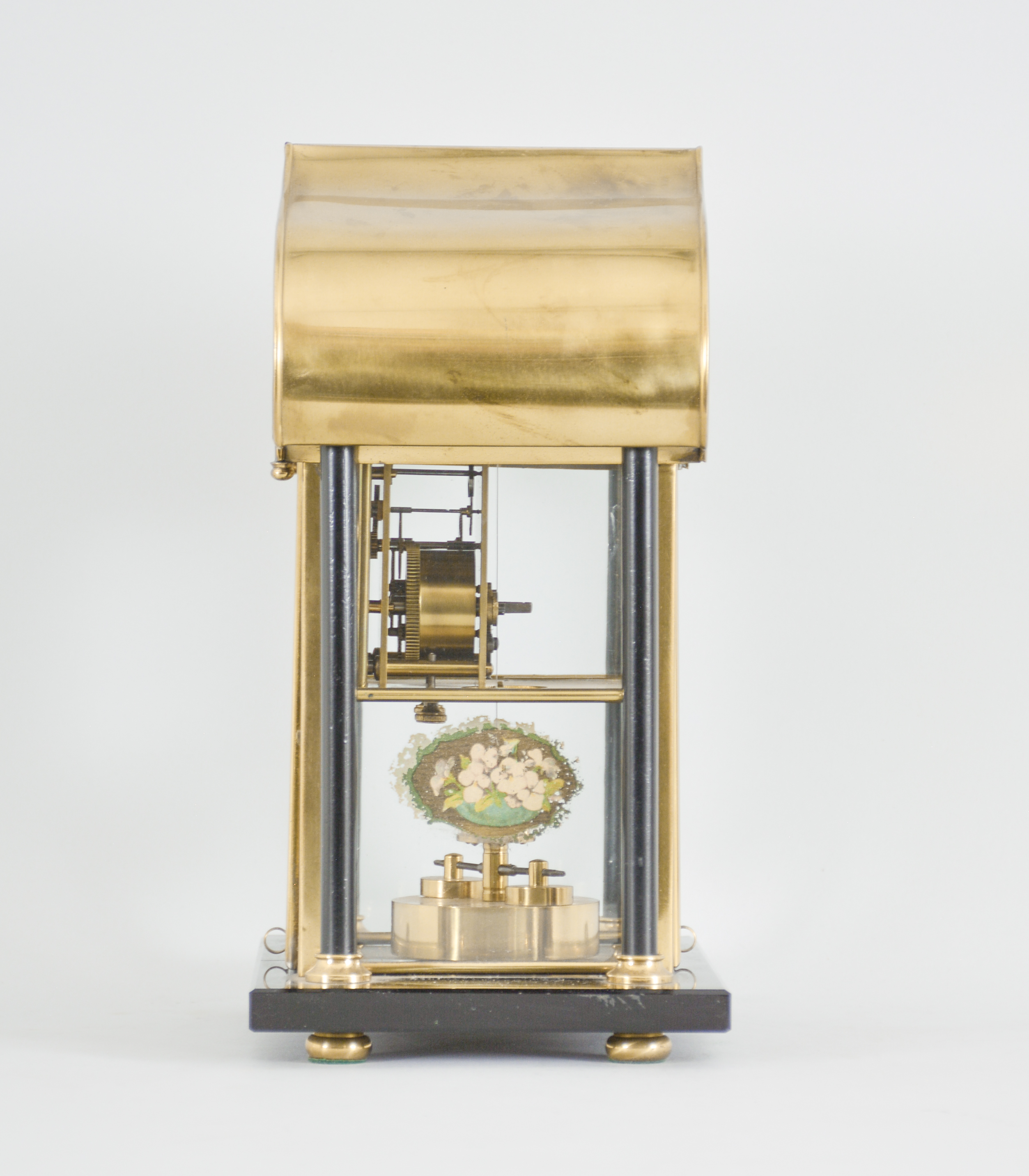 Pre-War 400-day clock in a crystal regulator style case with disc pendulum