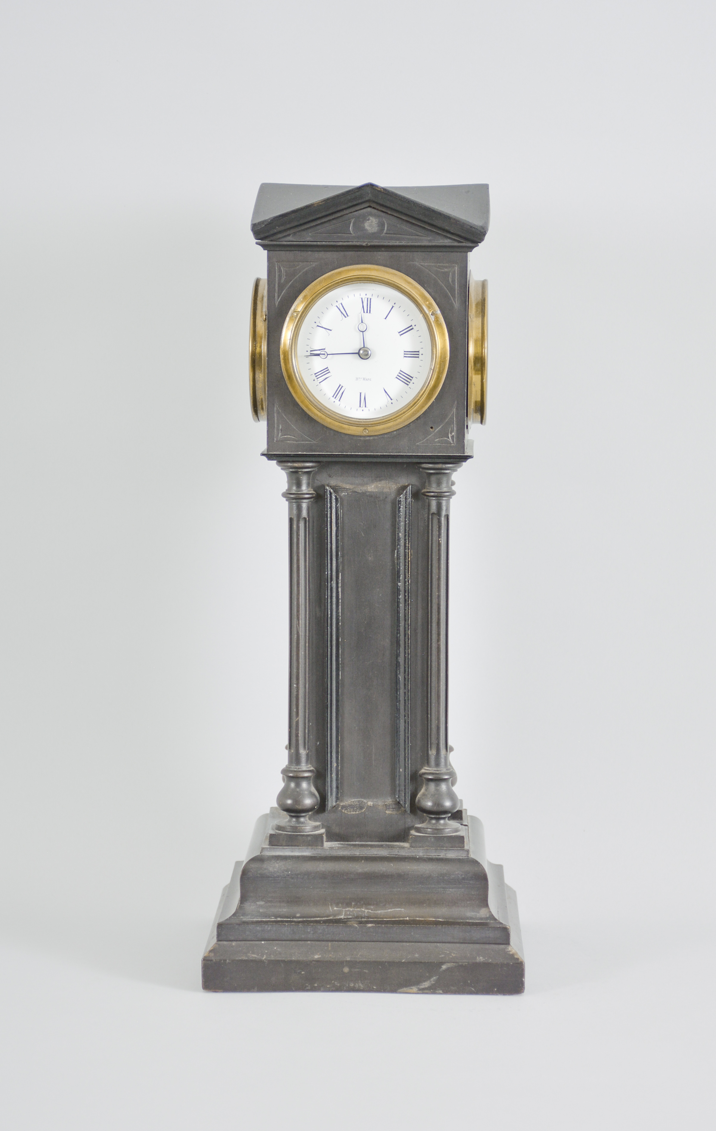 Henry Marc four dial desk timepiece in the form of a street clock