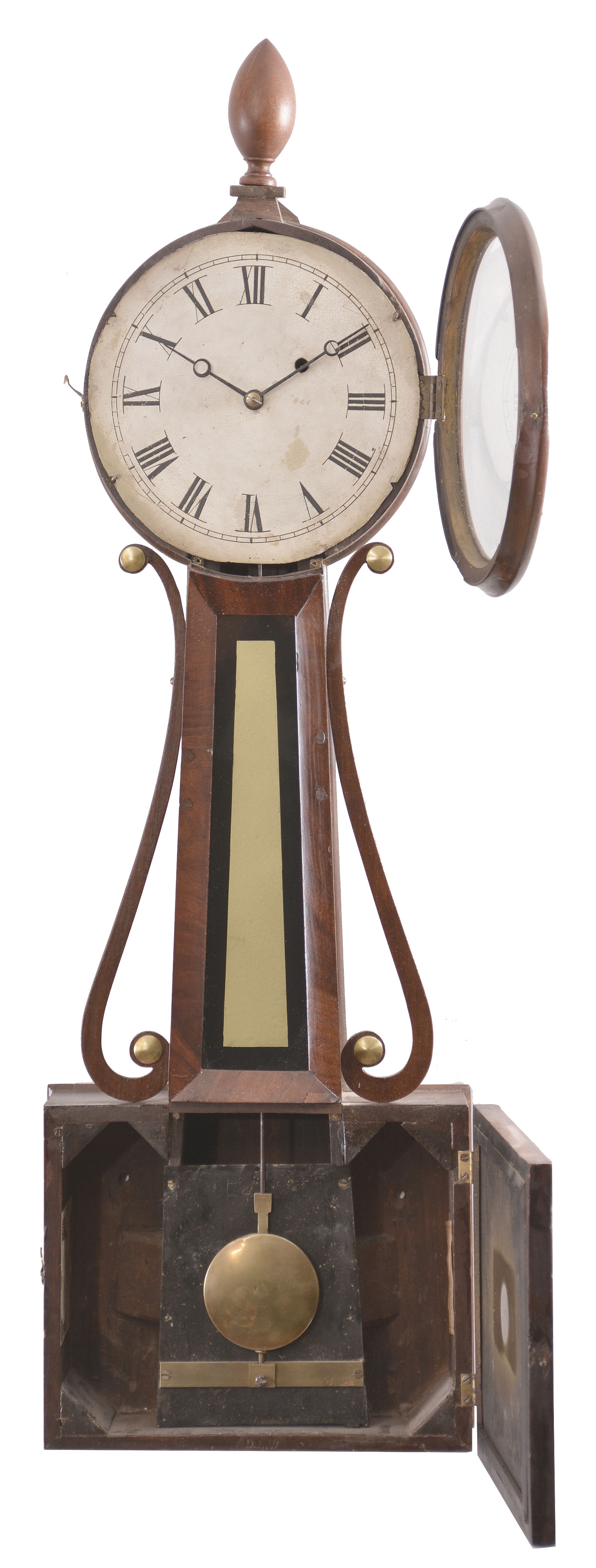 Two Attleboro banjo clocks, one by Tifft andone by Williams and Hatch