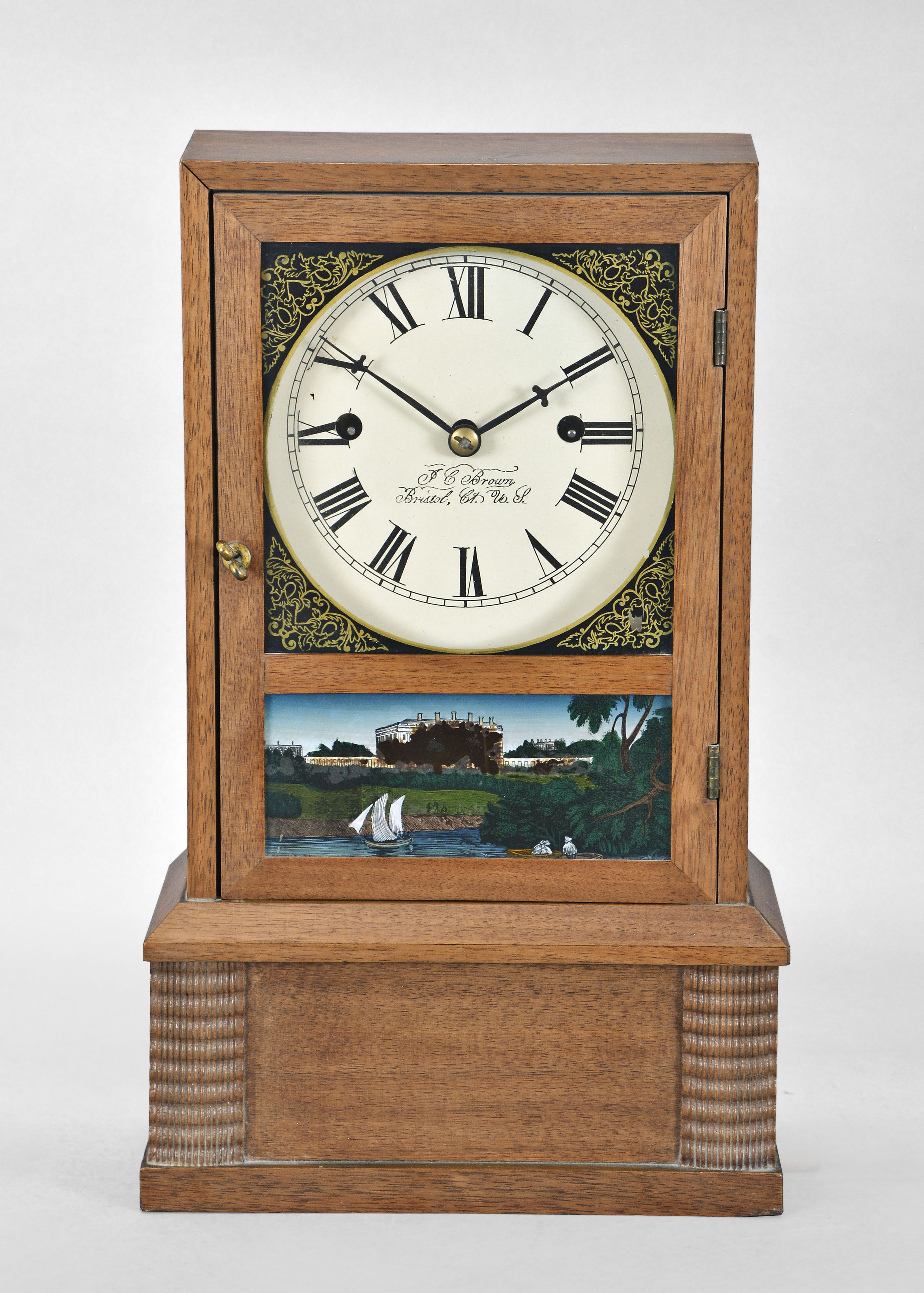 J. C. Brown Ripple Front Shelf Clock