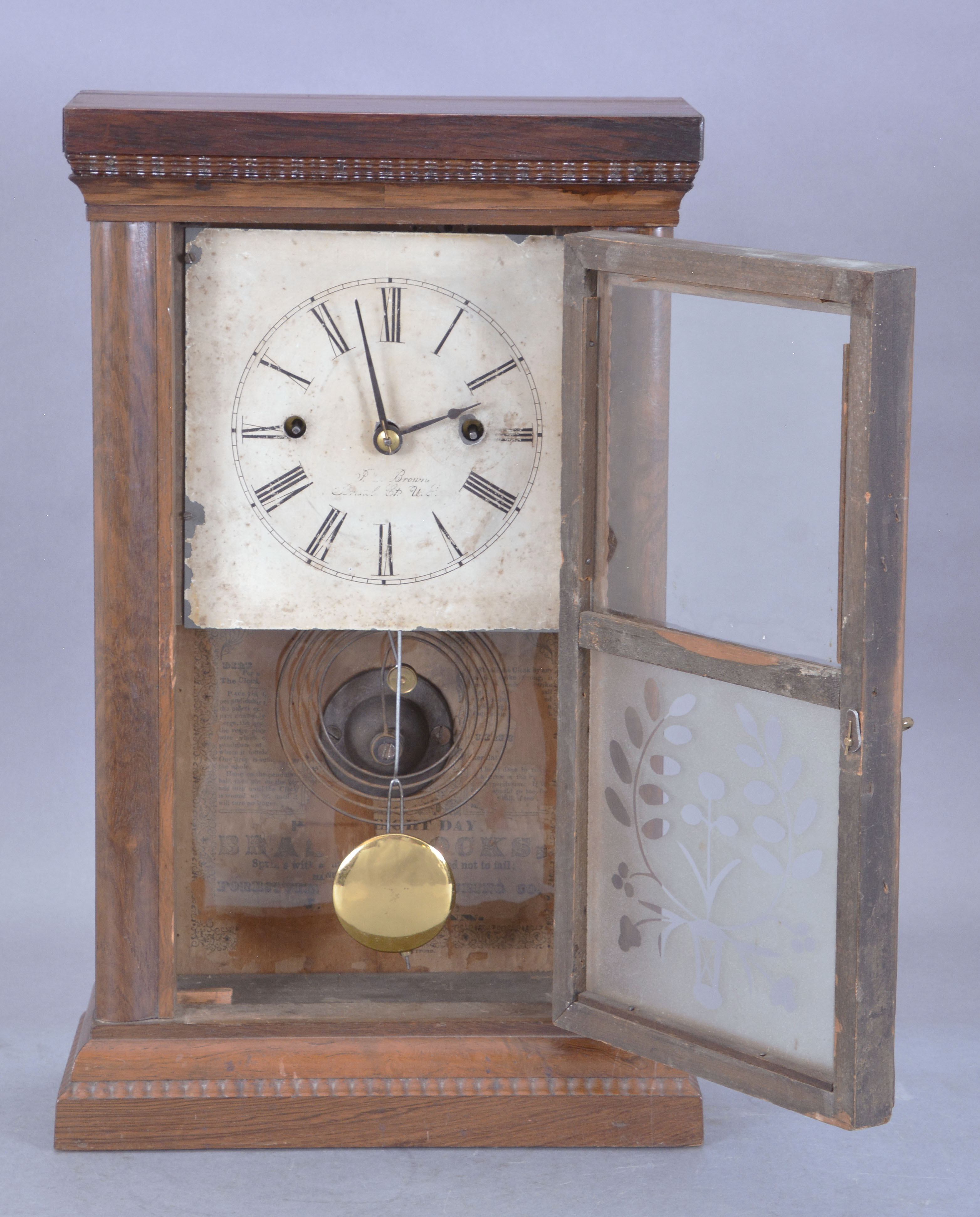 J.C. Brown, Forestville Mfg. Co., ripple molding cottage shelf clock