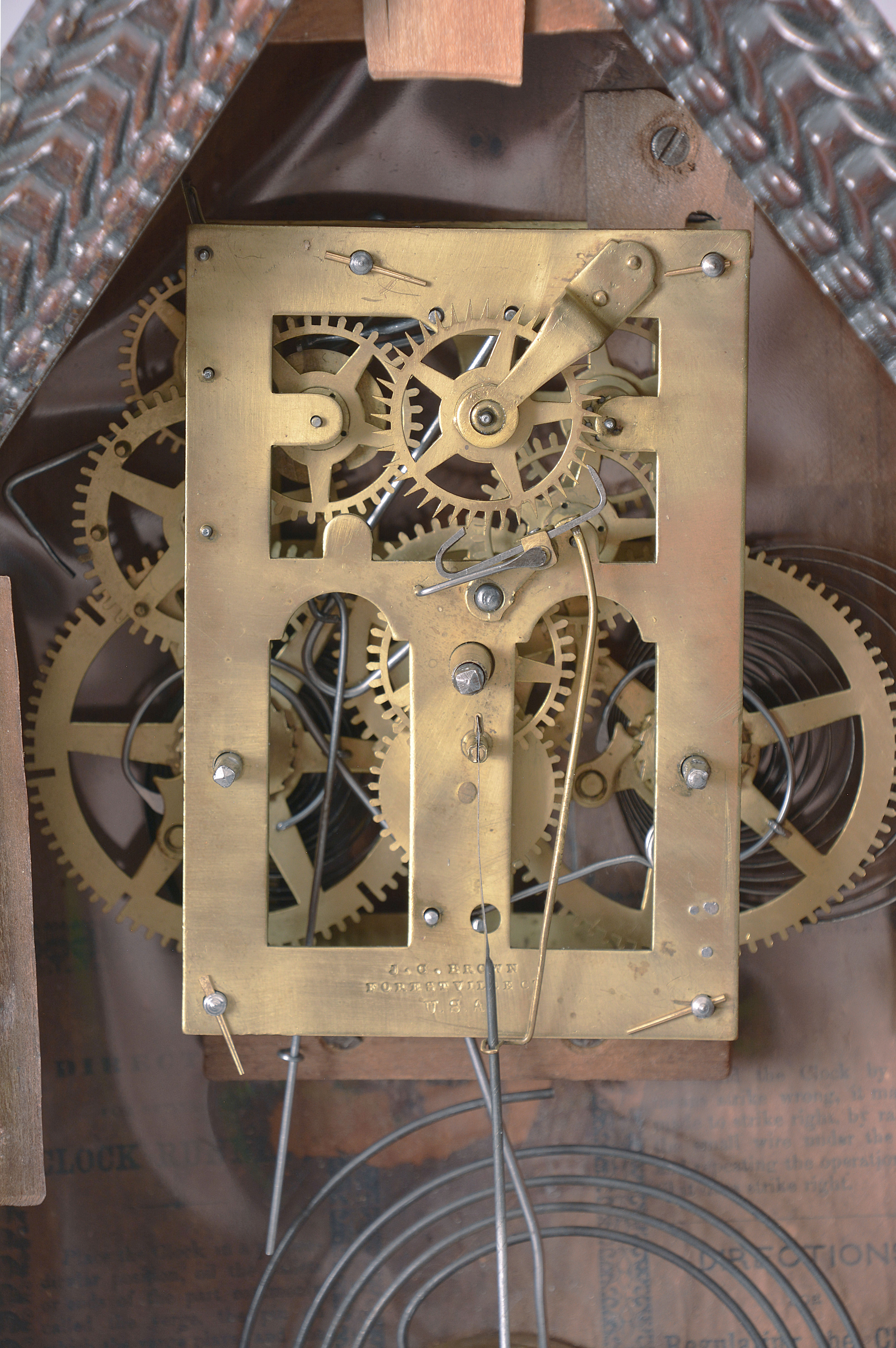 J.C. Brown miniature 30 hour ripple front steeple clock