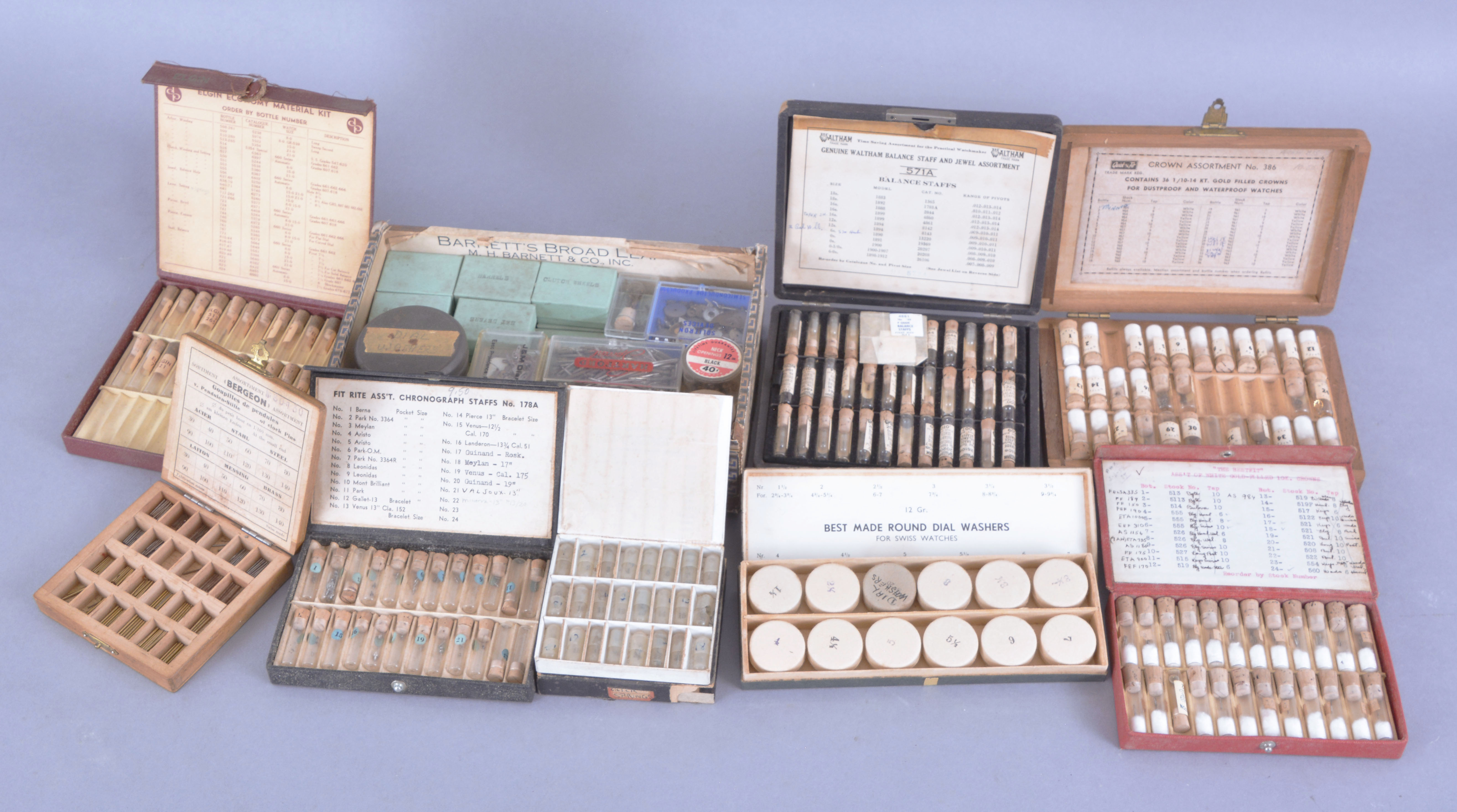 Large lot of watchmakers tools and material