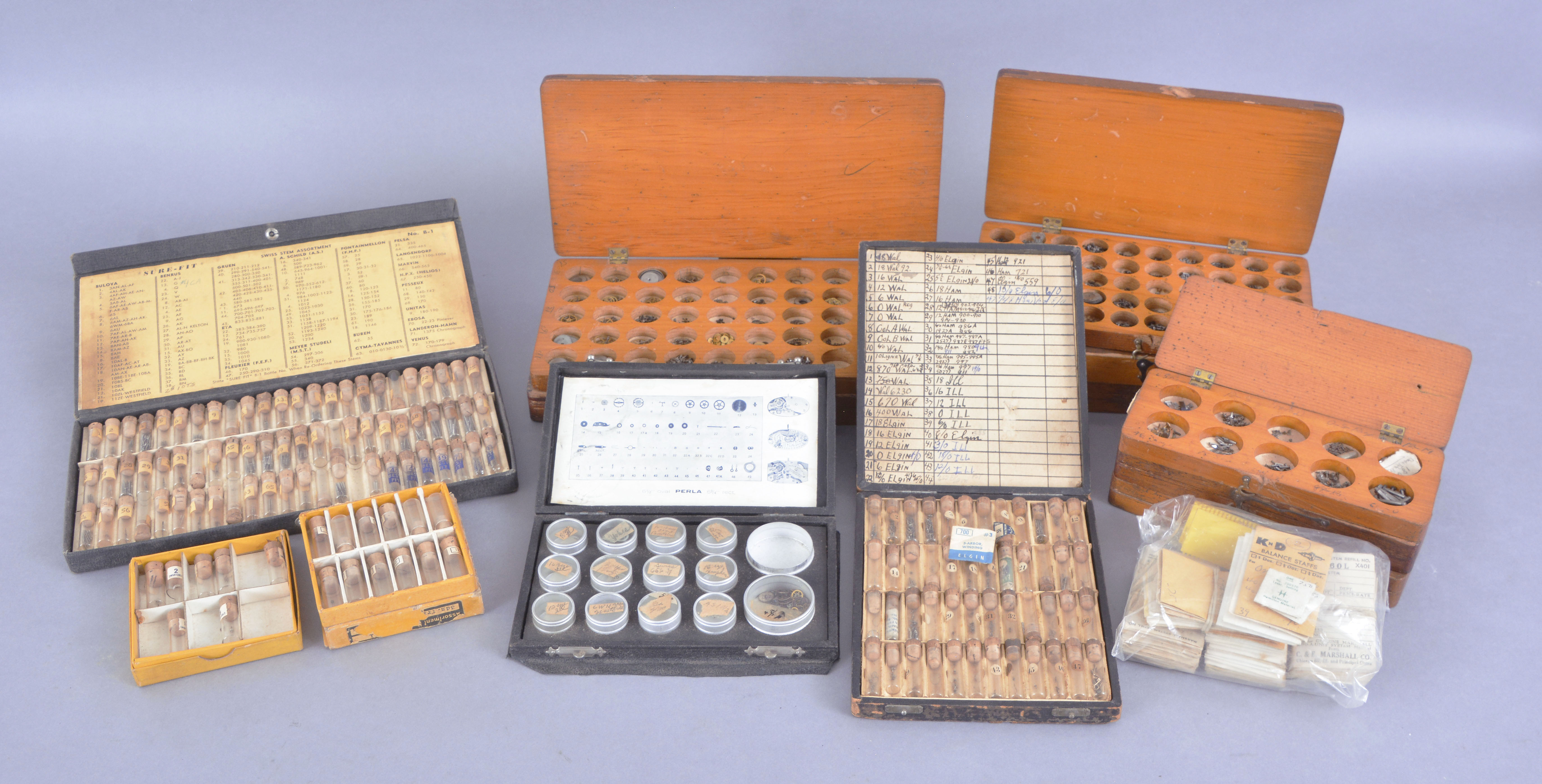 Large lot of watchmakers tools and material