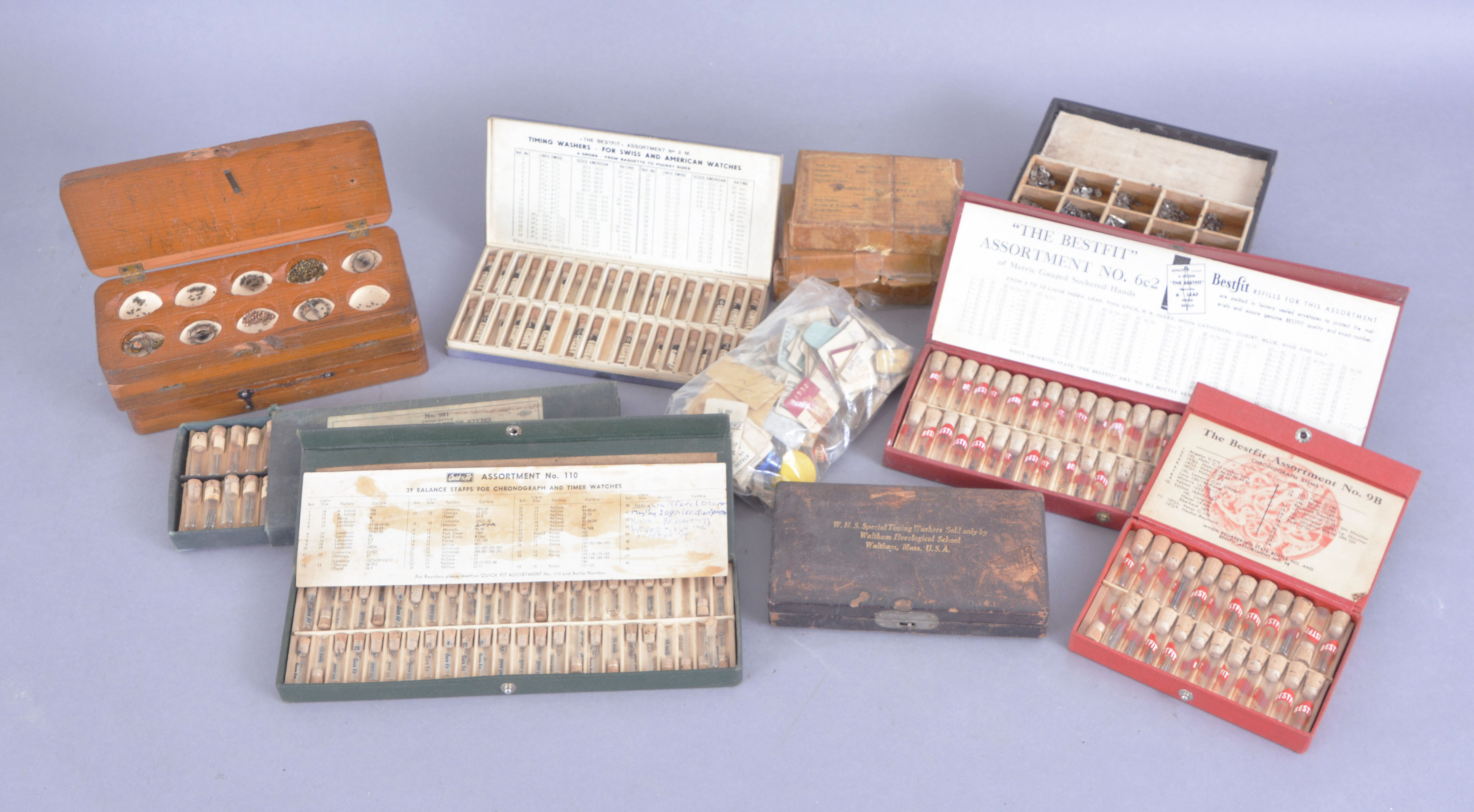 Large lot of watchmakers tools and material