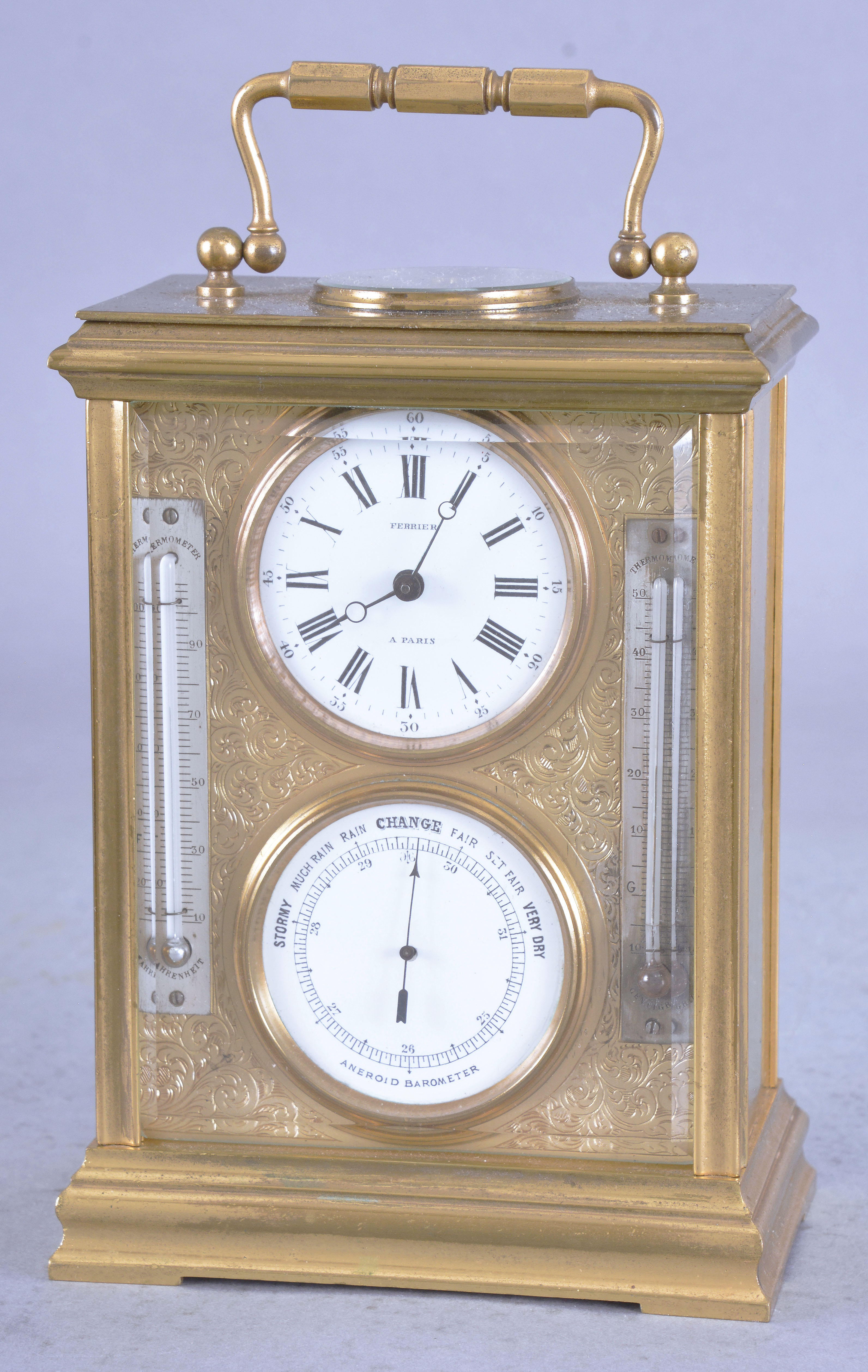 Carriage clock style desk compendium Ferrier Paris