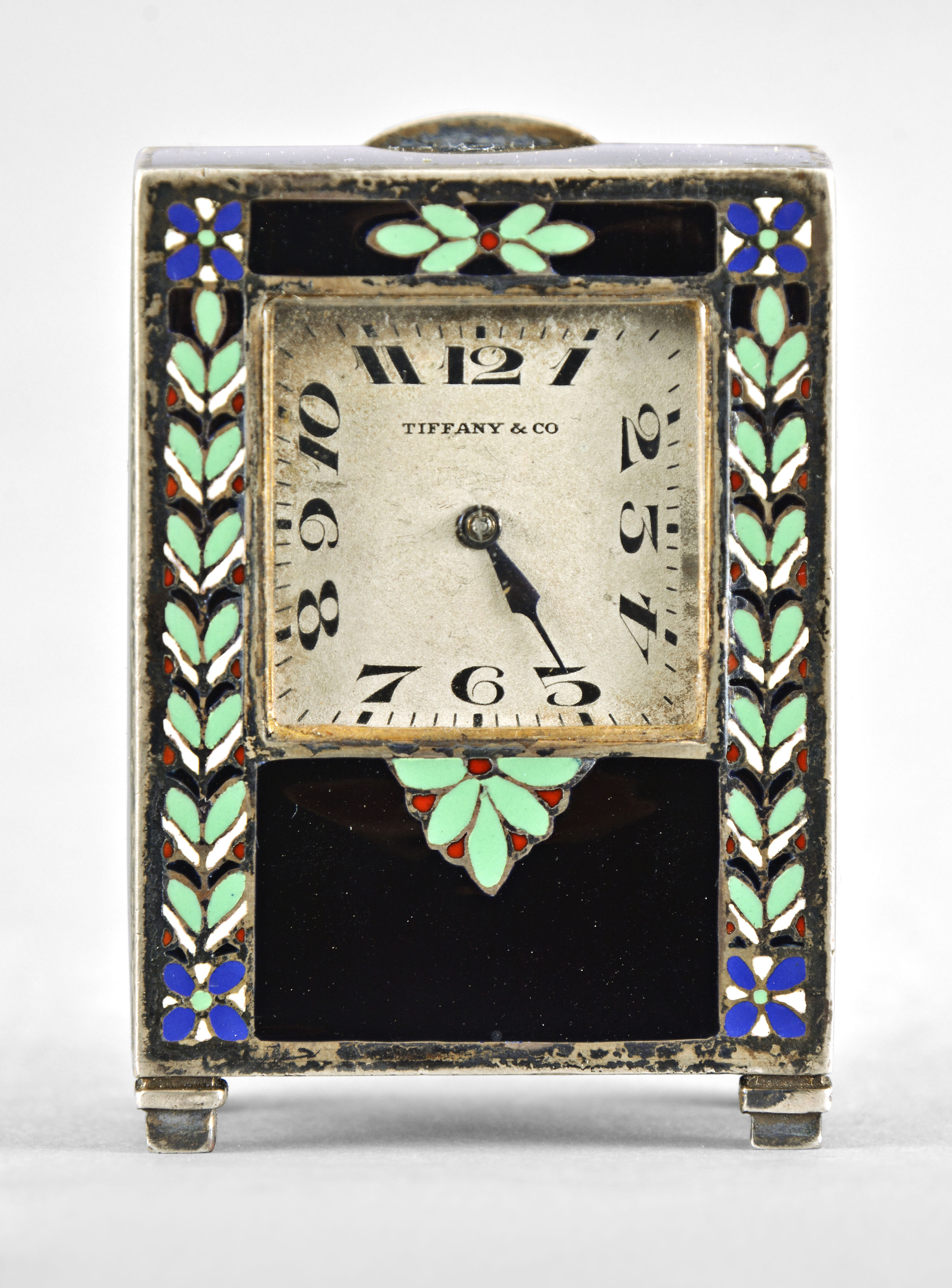Tiffany & Co. enameled travel clock