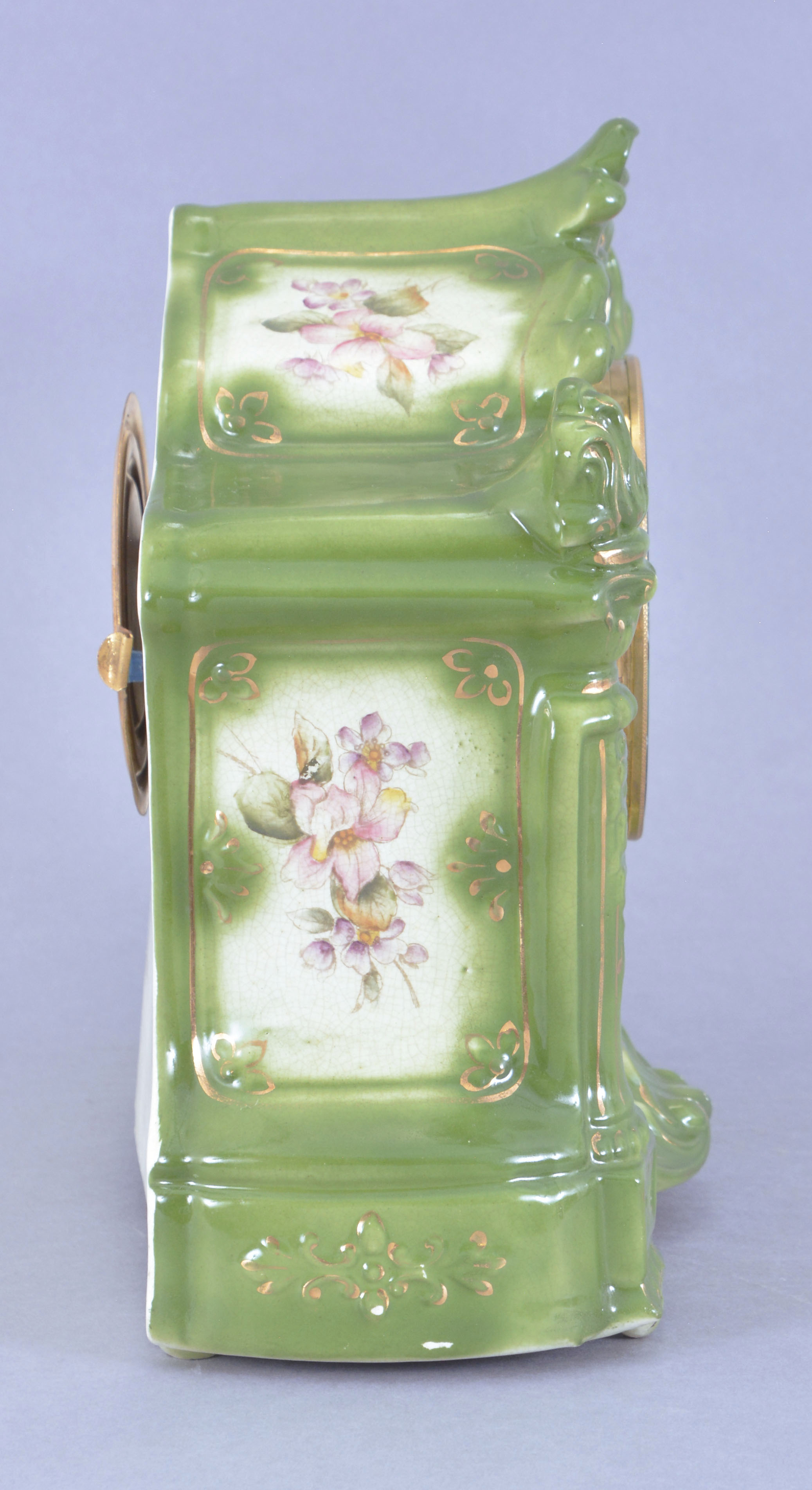 Ansonia Clock Co., New York, NY, "Register", 8 day, porcelain mantel clock.